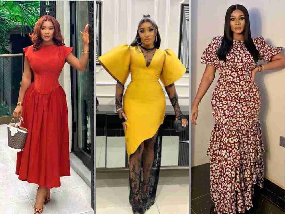 20 Stunning Designs of English Material Long Gown Styles for Ladies